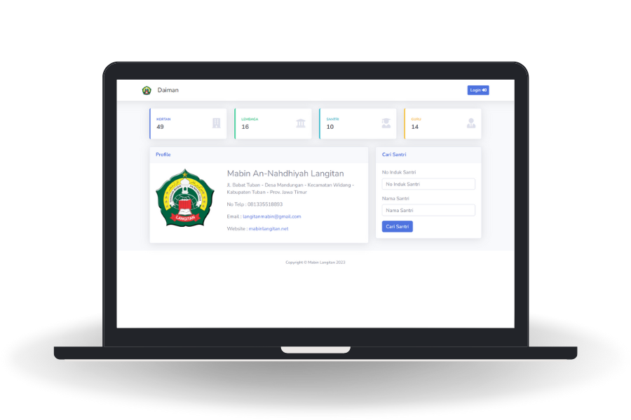 Yayasan Mabin An-Nahdhiyah Langitan | Crosstechno Web App Developer
